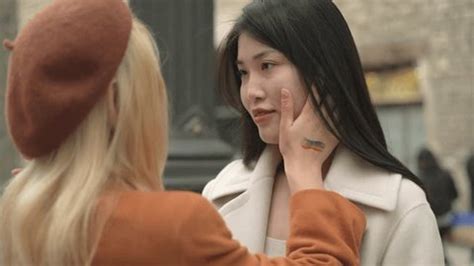 Tender Scene Two Asian Lesbian Women Stock Footage Video 100 Royalty