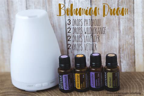 Bohemian Dream Diffuser Blend Doterra Essential Oils Patchouli Wild Orange Lavender Vet