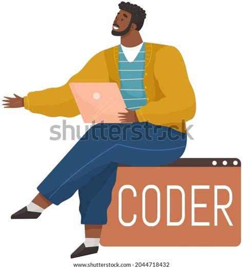 Programmer Engineering Coding Coder Programmers Working Stock Vector Royalty Free 2044718432