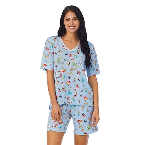 Womens Cuddl Duds® Short Sleeve Pajama Top And Bermuda Pajama Shorts
