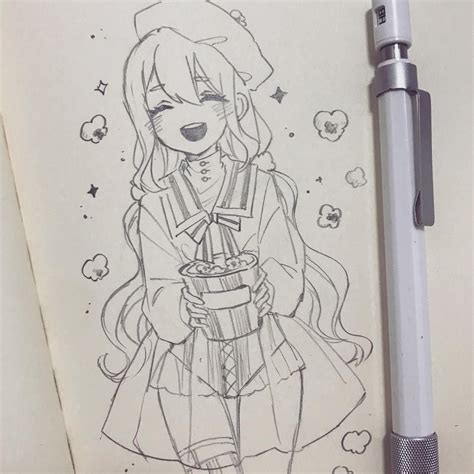 Cute Sketches Girl Drawing Sketches Anime Girl Drawings Kawaii