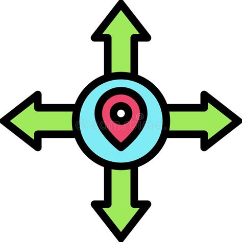 Intersection Arrows Icon Location Map And Navigation Vector Stock Vector Illustration Of