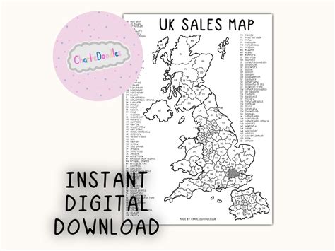 Uk Sales Map Postcode Map Instant Digital Download Etsy Uk