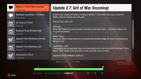 Update 2 7 Notes What Update 2 7 Has To Bring Wot Console Youtube