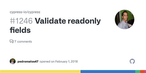 Validate Readonly Fields Issue 1246 Cypress Io Cypress GitHub