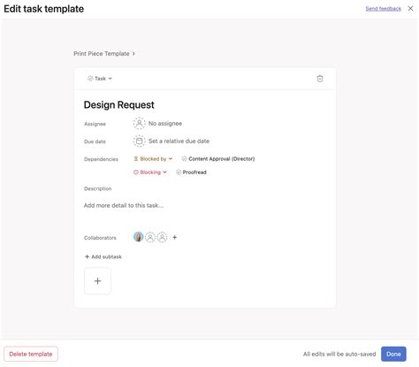 project field missing from task templates subtasks in progress