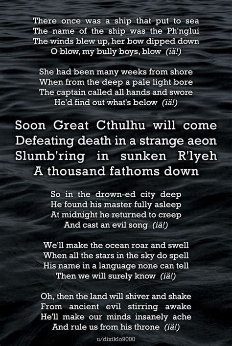 Lovecraftian Lyrics For The Wellerman Sea Shanty Rcthulhu