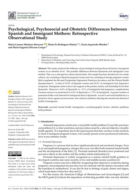 PDF Psychological Psychosocial And Obstetric Differences Between