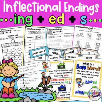 Inflectional Endings Ing Ed S Worksheets Poster And Activity