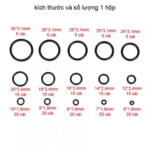Mua Hộp 200 Ron Cao Su Vòng đệm Hình Chữ O Gioăng Cao Su Thuỷ Lực