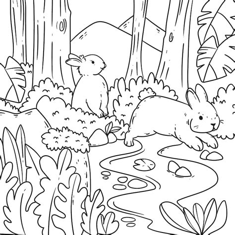 Hoja Para Colorear Del Ecosistema Dibujo Para Colorear Con Ciclo Vida