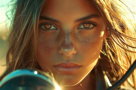 Premium Photo Cool Strong Beautiful Girl Driving A Classic Motorcycle