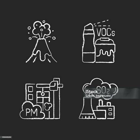 黒い背景に設定された大気汚染チョーク白いアイコン いたずら書きのベクターアート素材や画像を多数ご用意 いたずら書き アイコン