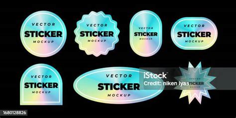 홀로그램 스티커 홀로그램 레이블 집합 격리 디자인 모형을 위한 스티커 모양 고급에 대한 스톡 벡터 아트 및 기타 이미지 고급