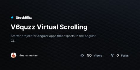 V Quzz Virtual Scrolling Stackblitz