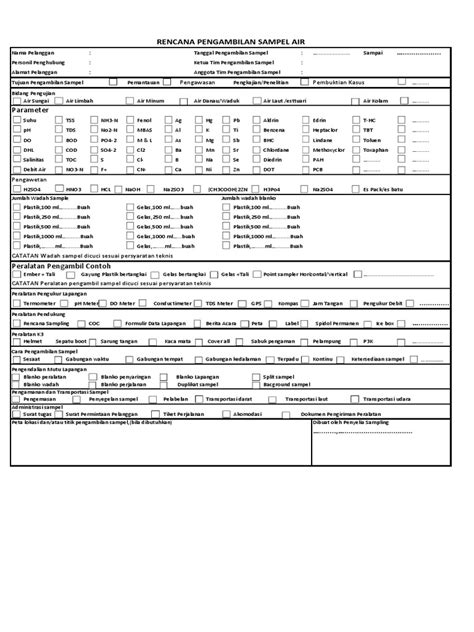 Form Rencana Sampling Pdf