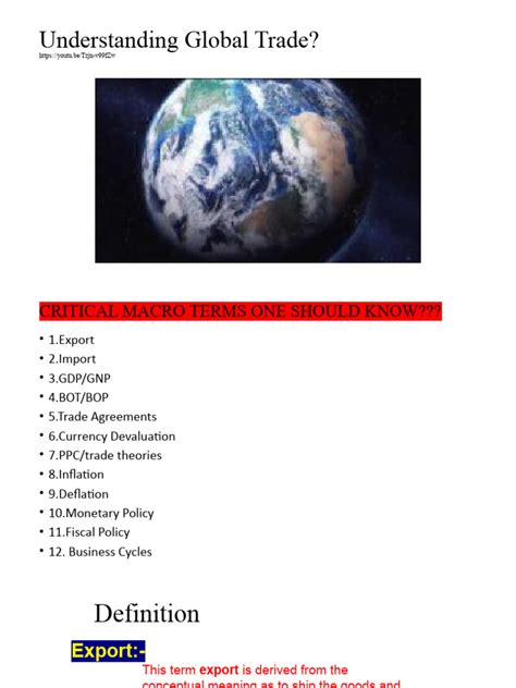 Intro To Export And Import Pdf Exports Balance Of Trade