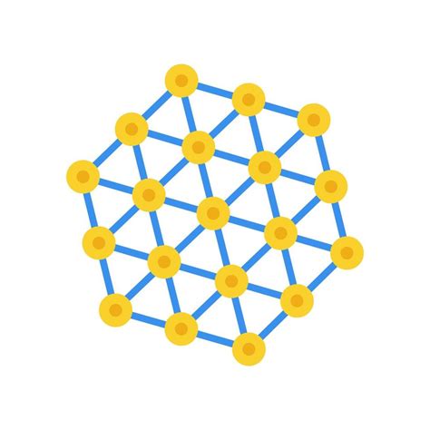 Atom Grid Vector Icon Abstract Technology Connection Structure Science Network Line Dot