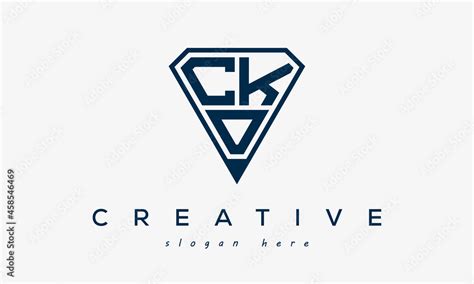 Initial Letters Logo Cko Black Monogram Diamond Pentagon Shape With Tringle Stock Vector Adobe