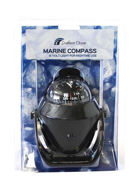 Southern Ocean Black Boat Compass Rodney Marine