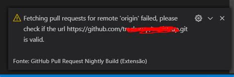 Fetching Pull Requests For Remote Origin Failed · Issue 1941
