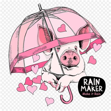 粉黑色打伞的卡通猪png图片素材下载图片编号ybmdxnwq 免抠素材网
