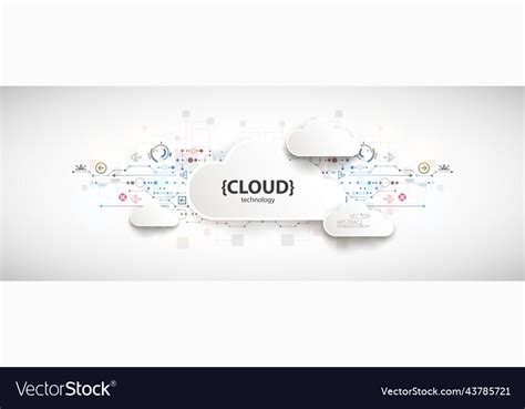 Cloud Storage Technology Integrated Digital Web Vector Image