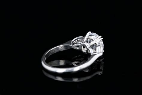 Round Center 3 Stone Engagement Ring Pear Side Stones Nathan Alan