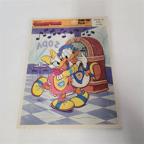 Disney Donald Duck And Daisy Duck Dance Frame Tray Puzzle Cardboard