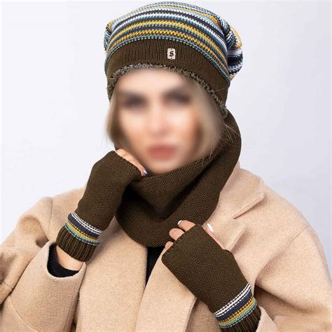Womens Knitted Hat And Scarf Set Model Helia Shopipersia