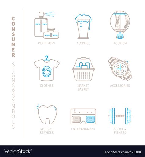 Set Of Shopping Icons And Concepts In Mono Thin Vector Image