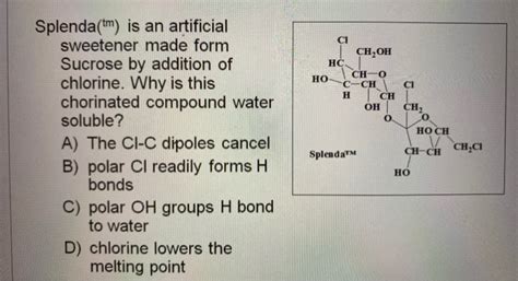 Solved Hc Cho Ho C Ch H Ch Oh O Ci Ch Splenda Tm Chegg Com