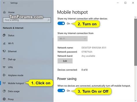 Enable Or Disable Automatically Turn Off Mobile Hotspot In Windows Tutorials