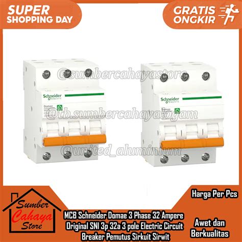 Jual MCB Schneider Domae 3 Phase 32 Ampere Original SNI 3p 32a 3 Pole