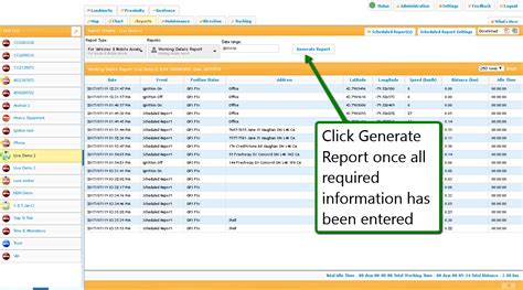 Working Details Report Gps Tracking Manual