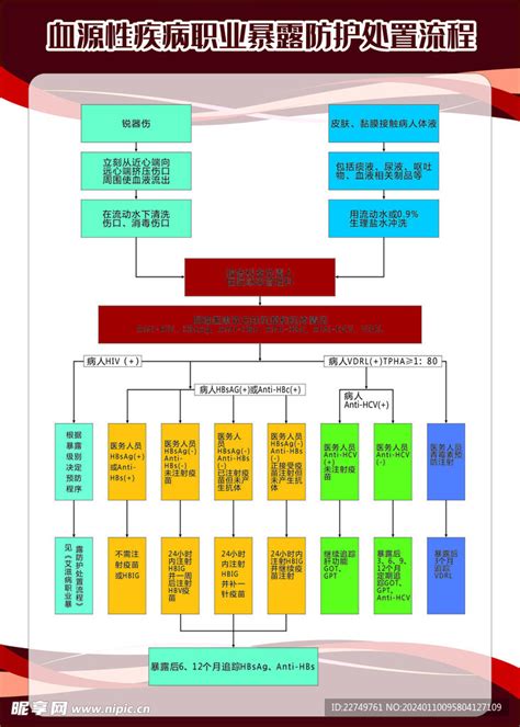 血源性疾病职业暴露防护处置流程设计图海报设计广告设计设计图库昵图网