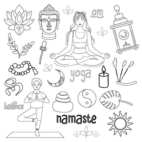 Premium Vector Collection Of Hand Drawn Yoga Outline