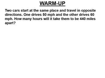 Algebra Motion And Other Substitution Word Problems TPT