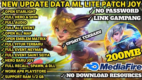 Data ML Lite Full Event 200Mb Terbaru Patch Joy ML Lite Cara