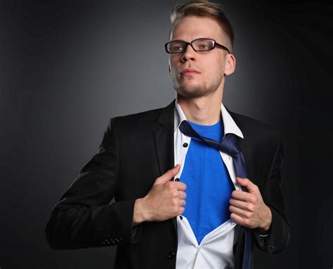 Premium Photo Young Businessman Acting Like A Super Hero And Tearing