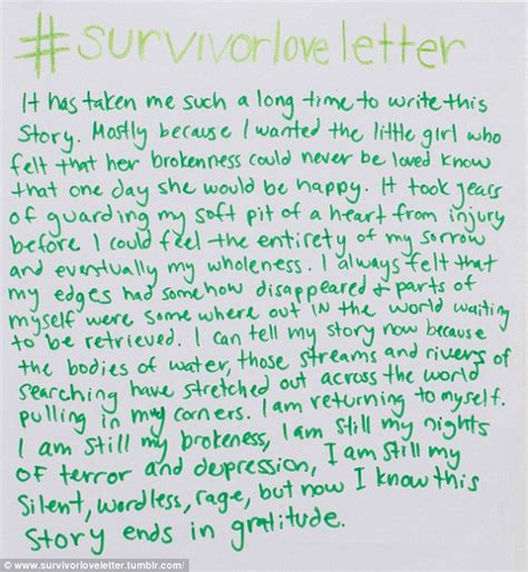Survivorloveletters Sees Sexual Assault Victims Write Moving Letters