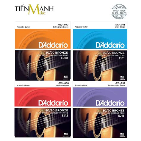 [genuine] Daddario Ej10 Ej11 Ej12 Ej13 Acoustic Guitar Strings 80