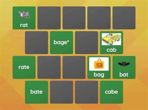 Short Long A Cvc Cvce Matching Pairs