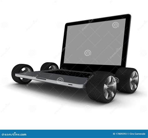 Computer On Wheels Stock Illustration Illustration Of Notebook 17809293