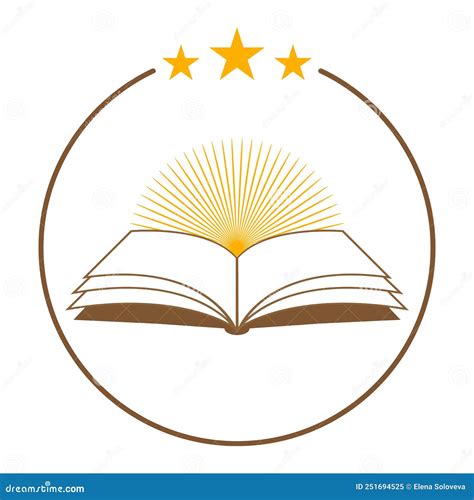 Illustration Du Logo éducation Livre Ouvert Avec Soleil Illustration