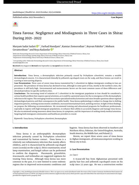 Pdf Tinea Favosa Negligence And Misdiagnosis In Three Cases In