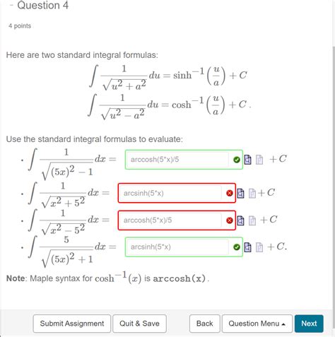Solved 4 Points Here Are Two Standard Integral Formulas