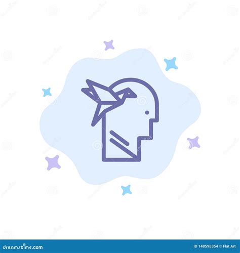 Imagination Form Imagination Head Brian Blue Icon On Abstract Cloud