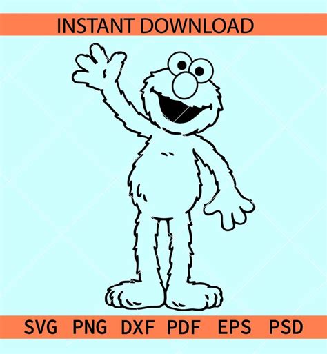 Elmo Outline Svg Elmo Sketch Svg Elmo Coloring Page Svg