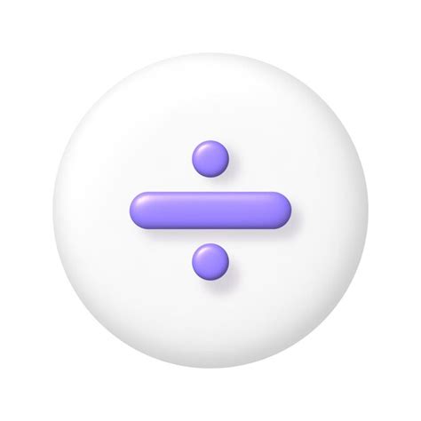 Premium Vector Math 3d Icon Purple Arithmetic Division Sign On White
